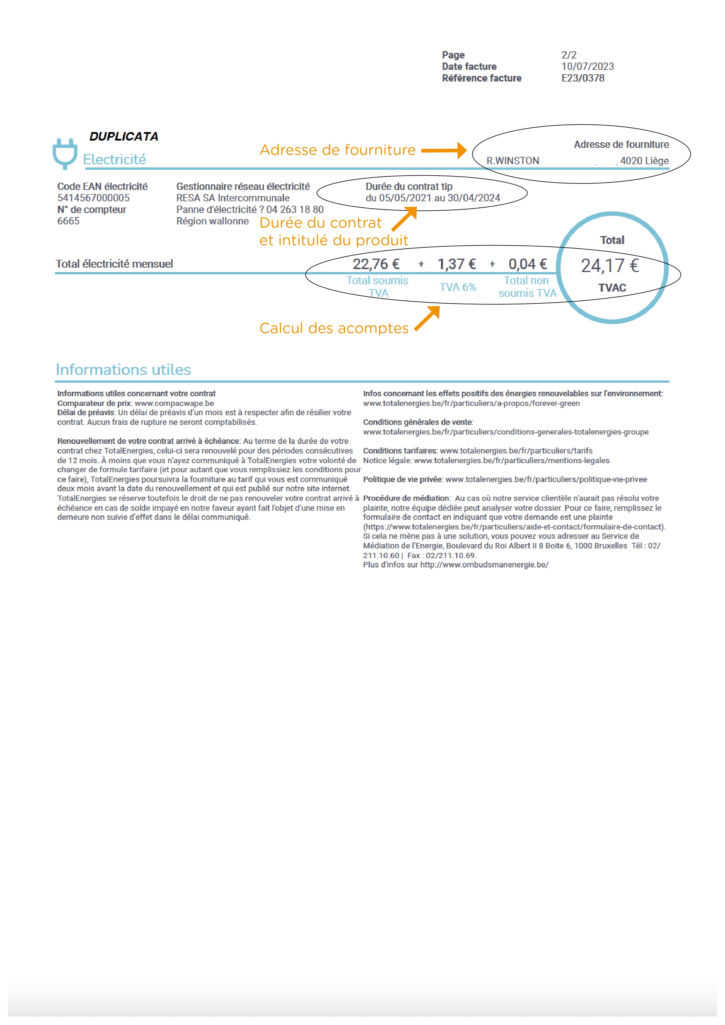 Comment lire correctement mes factures d'acompte mensuelles ? | TotalEnergies